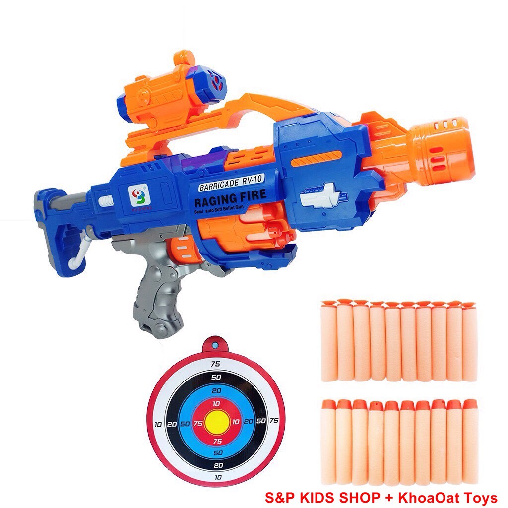 ของเล่น SHOOT SOFT BULLET GUN ปืนเนิร์ฟ ใส่ถ่าน Auto | Shopee Thailand