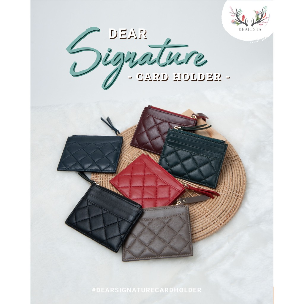 Dearista กระเป๋าการ์ดหนังแกะแท้ รุ่น Dear signature card holder ...