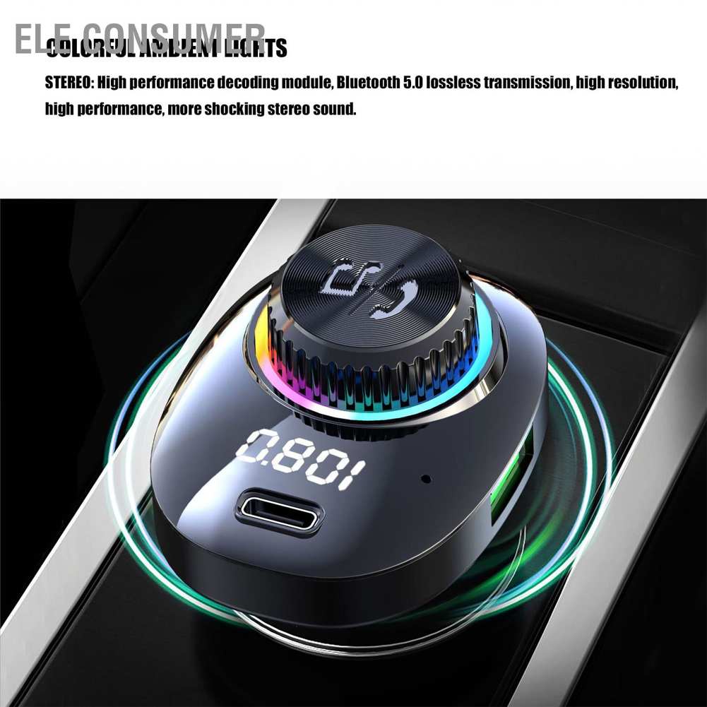 ELE Consumer C19 Car USB Charger 20W Fast Charging Hands Free FM ...