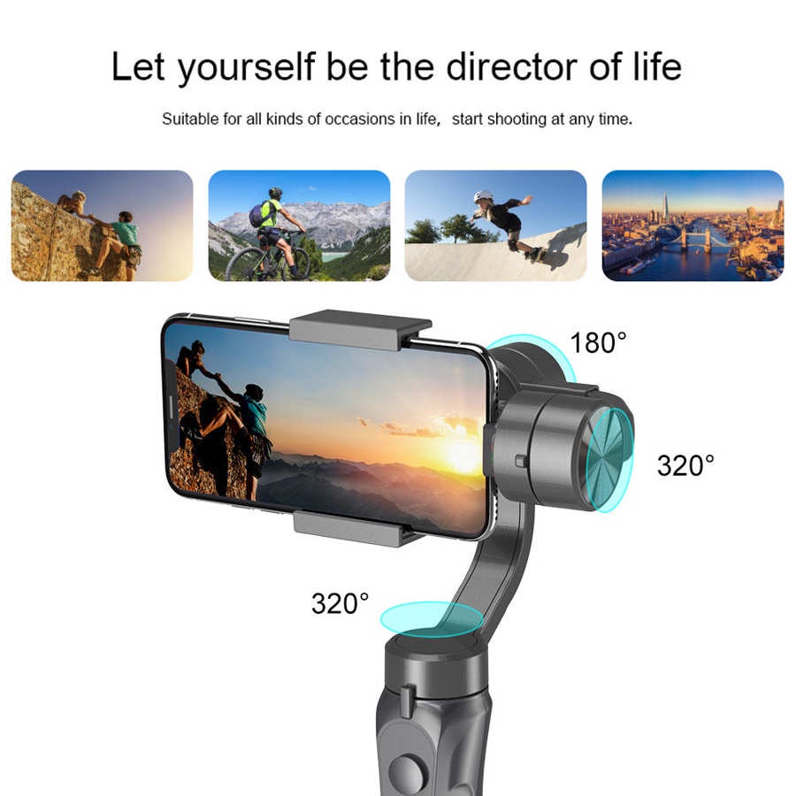 ตัวกันสั่นของกล้อง H4 3 Axis hone Stabilizer Handheld Antishake Mobile ...