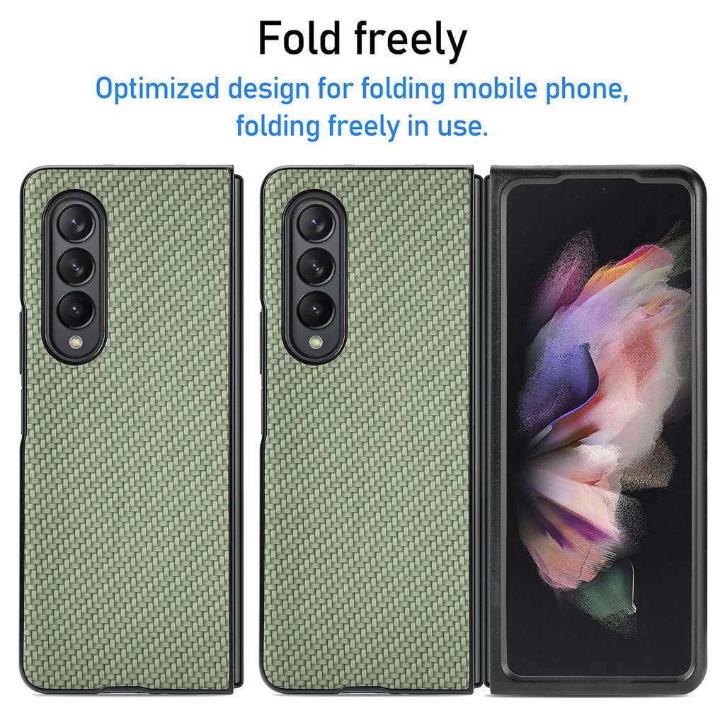 Casing For Samsung Galaxy Z FOLD 3 Phone Case Carbon fiber Pattern ...
