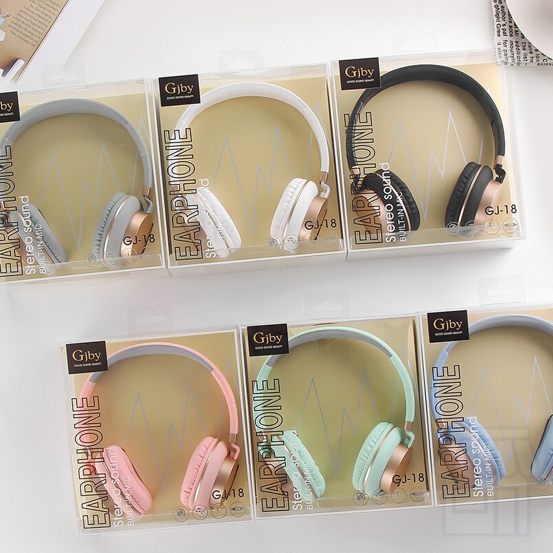 ชุดหูฟัง ชุดหูฟังโทรศัพท์HighGrade Music Headset GJBY GJ18 Super Bass Headphone with Mic HD ...