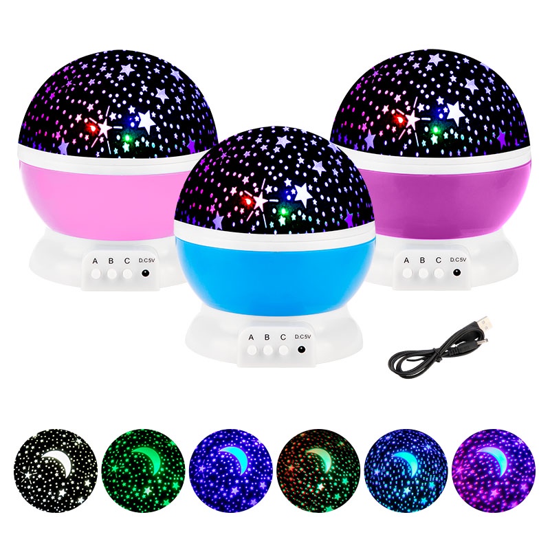 LED Starry Star Master Night Light Projector Light Moon Sky Rotating ...