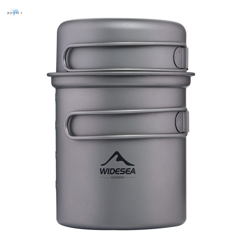 Widesea Titanium Camping Cookware Mess Kit Outdoor Cooking Set Pot for ...
