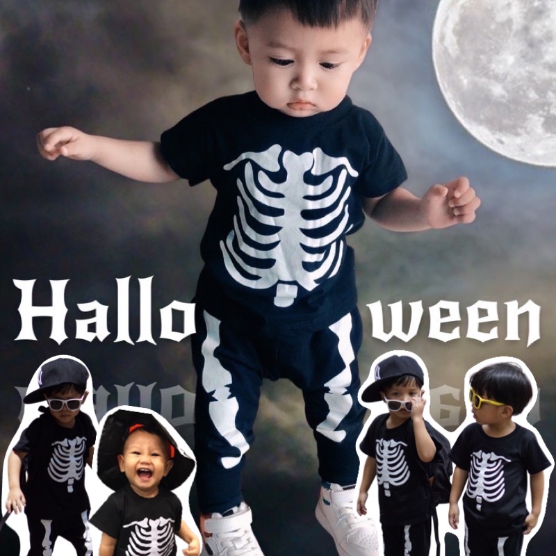 (รอของ ส่งได้19ต.ค.) ชุดกระดูกสุดฮิต halloween skeleton(PB44) รุ่นแขน ...