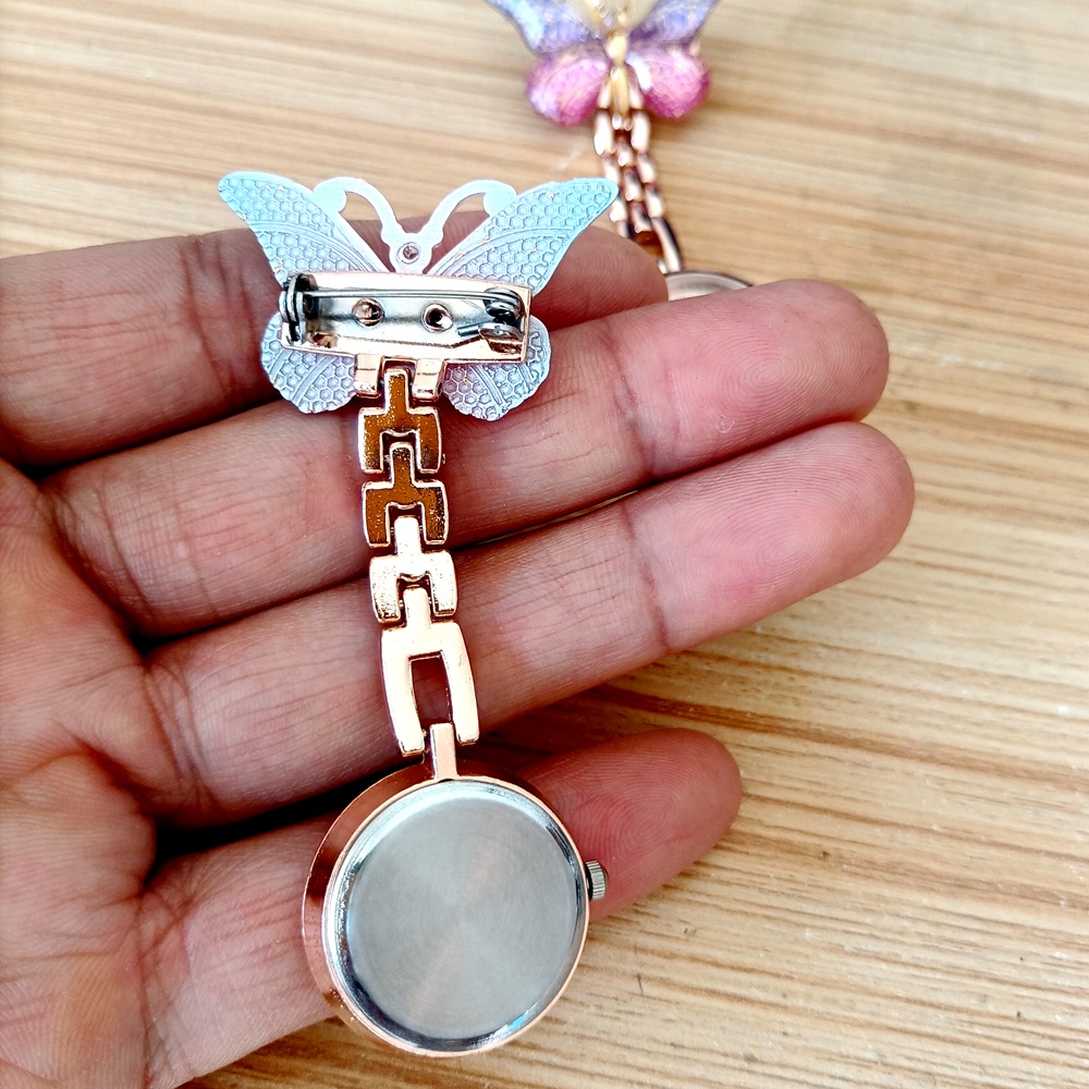 กระเป๋านาฬิกาColourful Resin Butterfly Rose Gold Alloy Small ocket ...