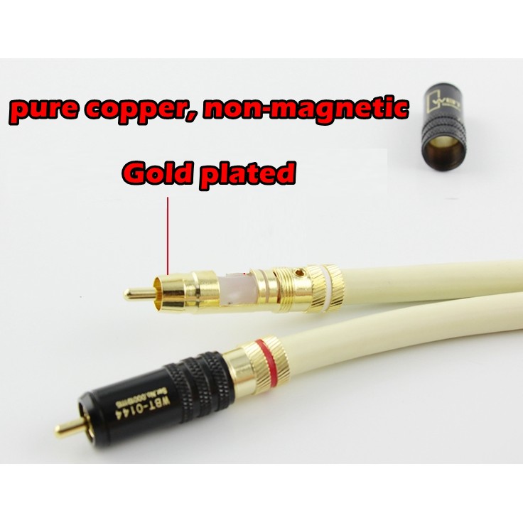สายสัญญาน RCA WBT888 เข้าหัว WBT0144 Gold Plated Pure Copper เสียง อิ่ม ...