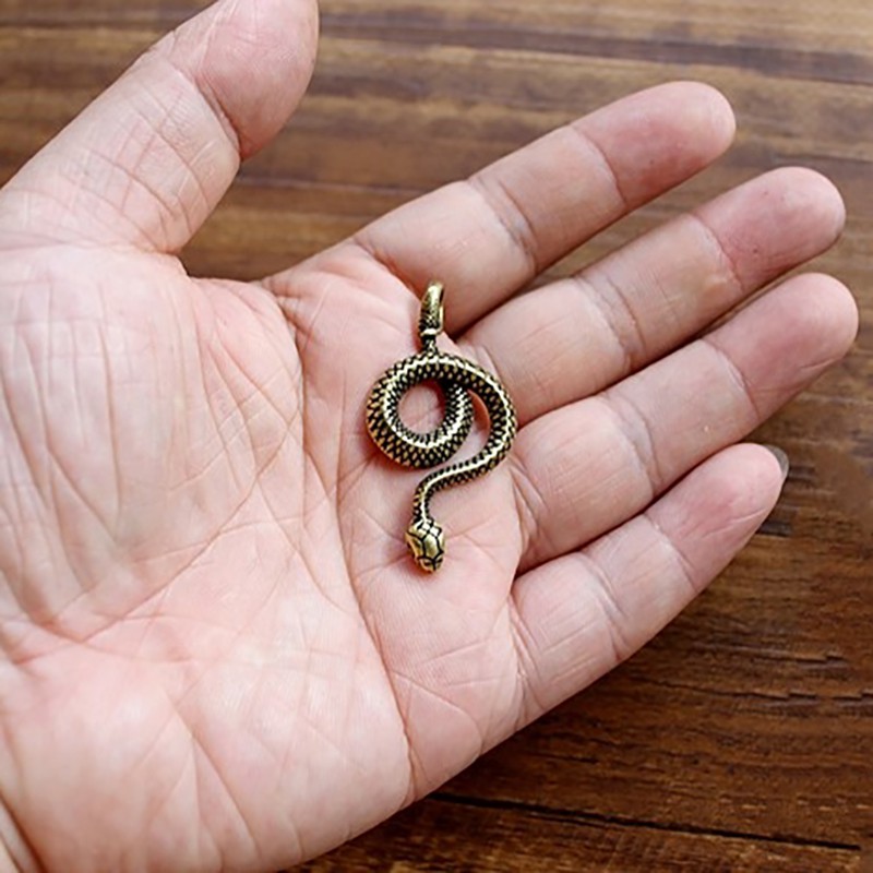 CNEDC Brass Vintage Snake Key Ring Key Chain Pendant Car Hanging Beads ...