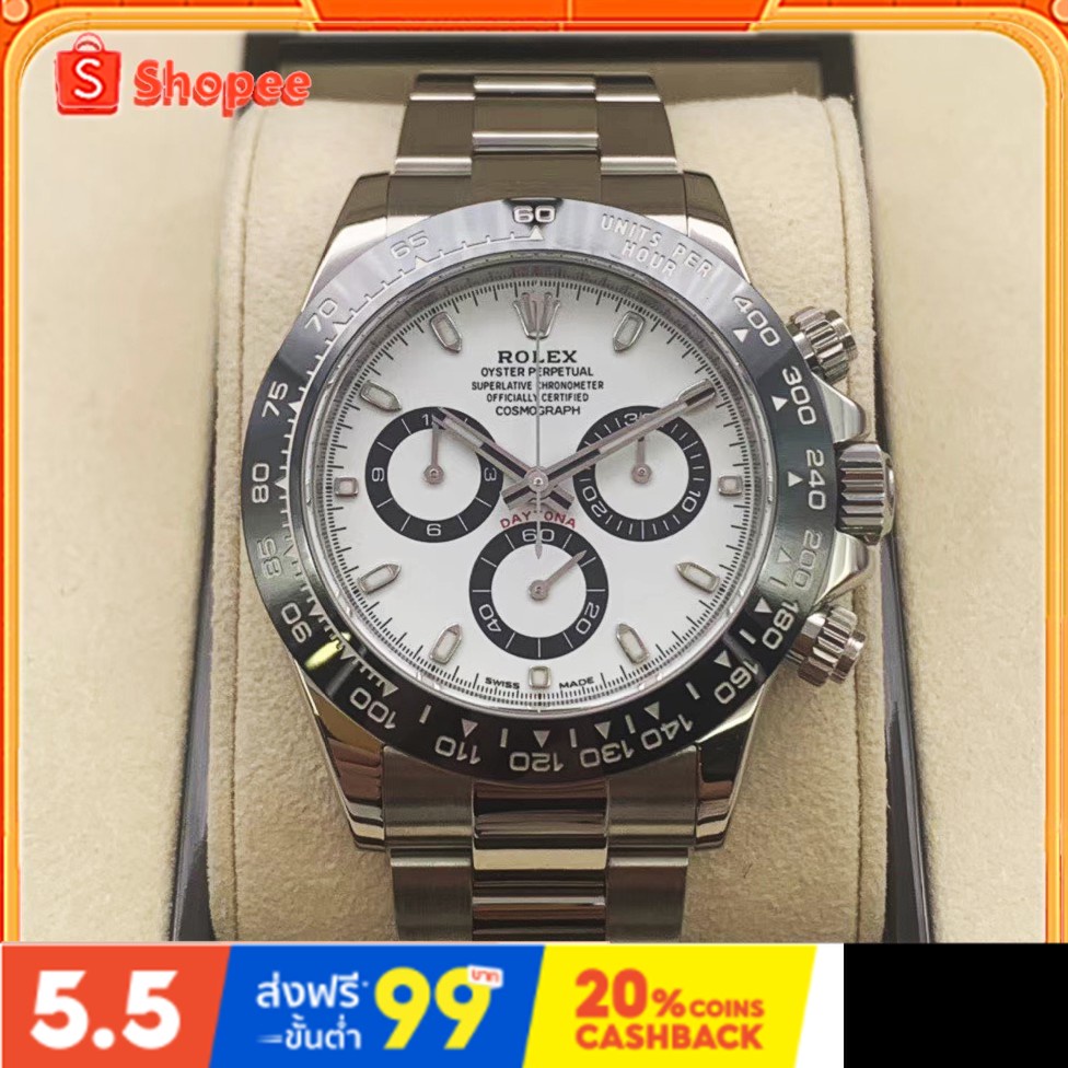 รับประกัน 1 ปี Rolex ของแท้ Daytona series 116500 นาฬิกากลไกอัตโนมัติโค ...