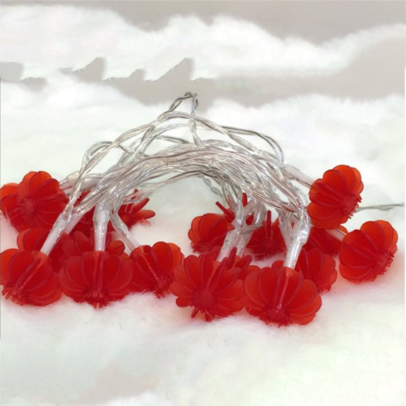 nice 20 LEDs Round Red Lanterns String Lights USB Fairy String Lights ...