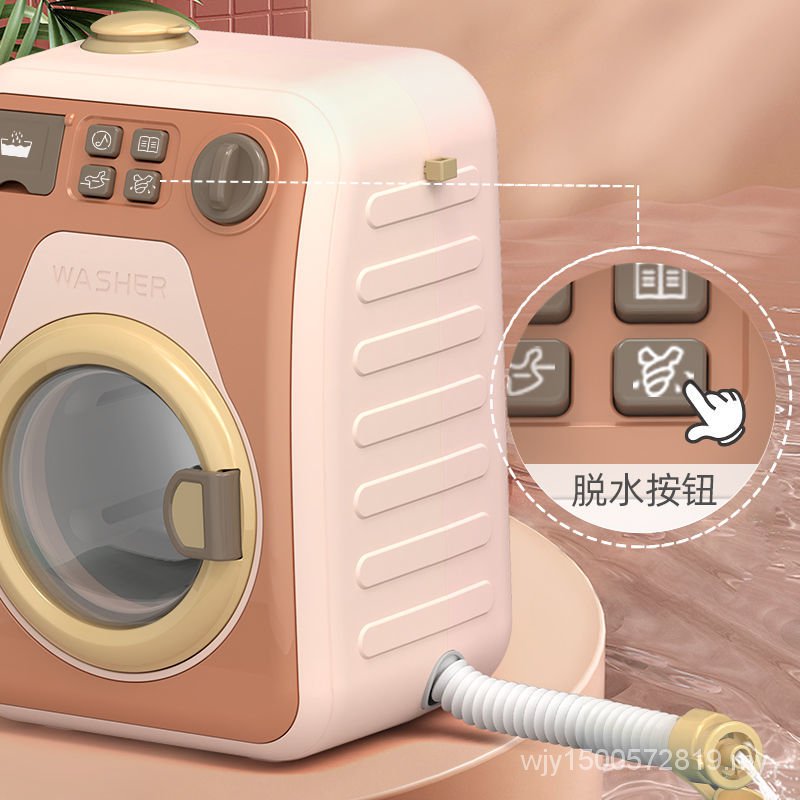 Childrens Washing Machine Toy Set Mini Drum Simulation Rotatable ...