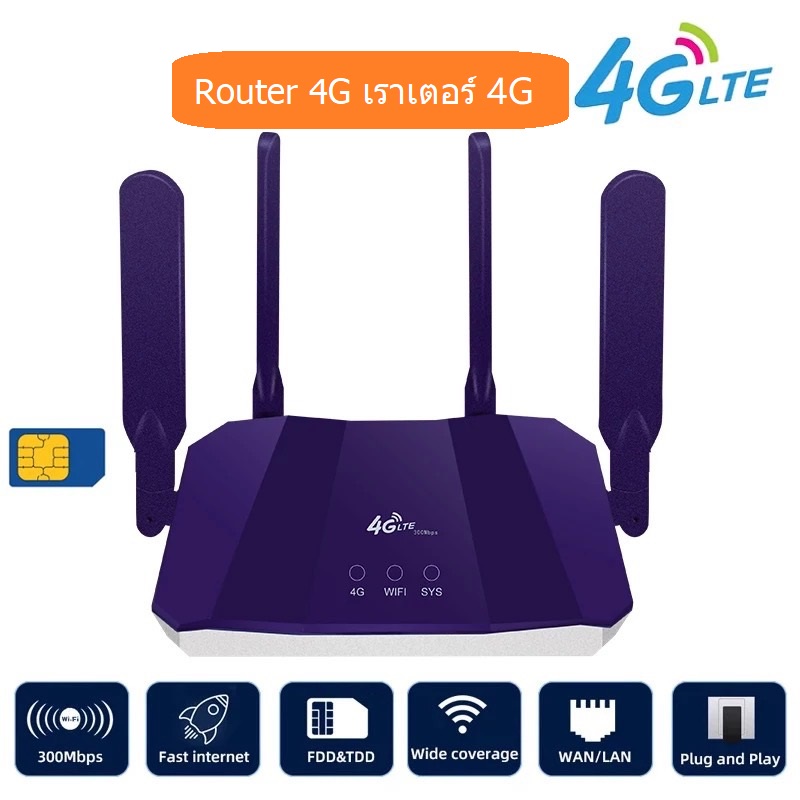 Router 4G เราเตอร์ 4g ใส่ซิมใช้ได้เลย ไม่ต้องตั้งค่า เสียบLANได้ เราเต ...