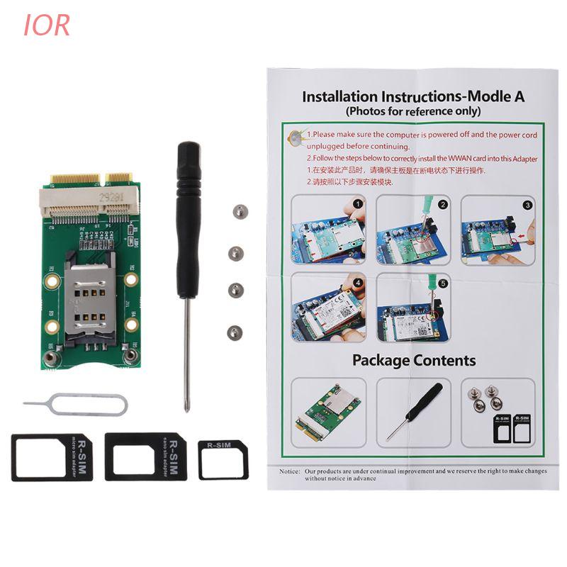 IOR Mini PCI-E Adapter with SIM Card Slot for 3G/4G WWAN LTE GPS Card Mini PCI-e Adapter ...