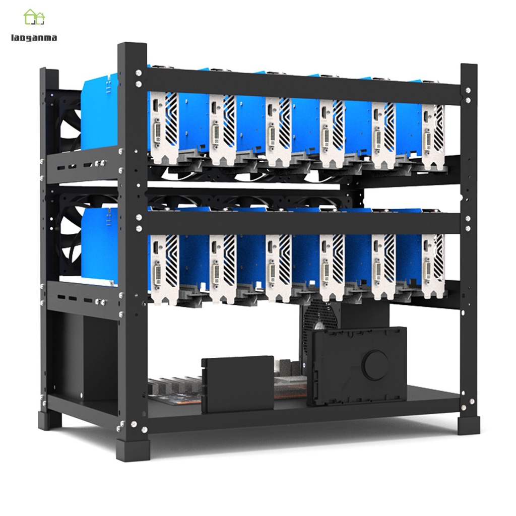 Open Mining Rig Frame for 12 GPU Mining Case Rack Motherboard Bracket ...