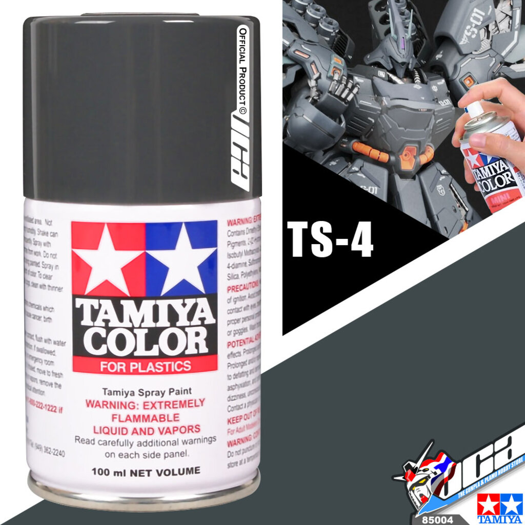 TAMIYA 85004 TS-4 GERMAN GREY COLOR SPRAY PAINT CAN 100ML FOR PLASTIC ...
