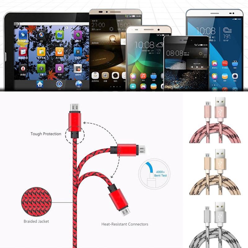 Micro Usb Cable 3a Fast Charging Liquid Soft Silicone Cable For Samsung ...