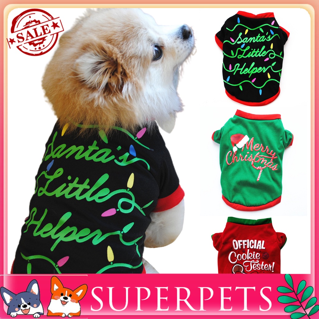 superpets Autumn Winter Xmas Pattern Letter Print Sweatshirt Cat Dog ...