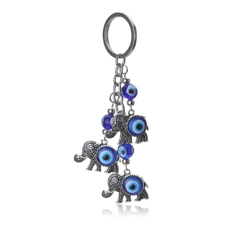 Turkish Blue Evil Eye Keychain Car Key Ring Amulet Lucky Charm Hanging ...