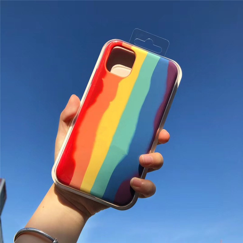 Apple Liquid Silicone Case New Color Rainbow Silicone Casing Original ...