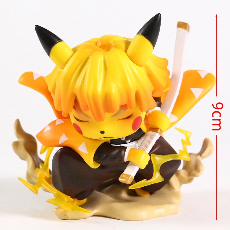 NewDemon Slayer Zenitsu Agatsuma Pikachu Cosplay PVC Figure Collectible ...