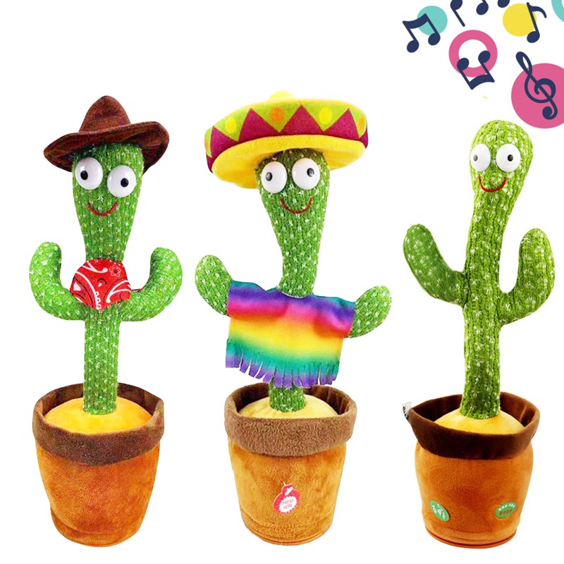ของเล่นตุ๊กตา Dancing Cactus Toys Speaking Soft Toy Electronic Plush ...