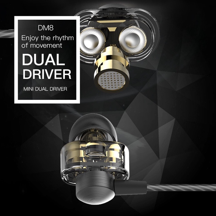 Dm8 หูฟังอินเอียร์ พร้อมซับวูฟเฟอร์ HiFi พร้อมที่อุดหูข้าวสาลี - dianzi ...