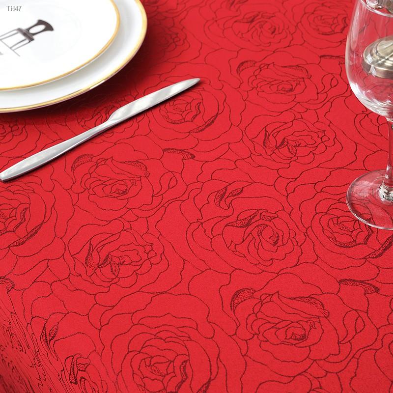 【Special offer】 ☫ Hotel tablecloth fabric European restaurant red ...