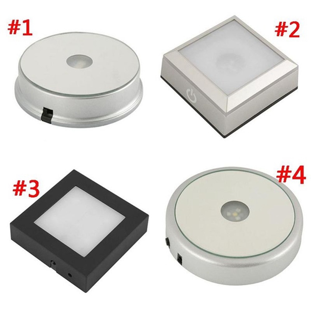 Mxgoods ฐานโคมไฟ Led 3 D คริสตัลสีขาว - mxgoods.th - ThaiPick