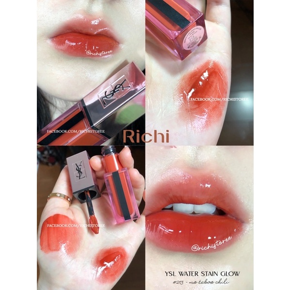 Ysl Water Stain Glow 213 - 214 ลิปสติก Fullbox Full bill ...