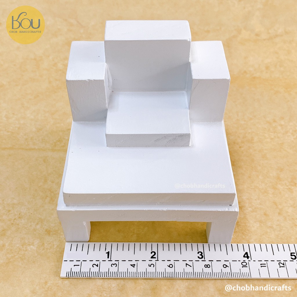 baanchan14 ของจิ๋ว โต๊ะหมู่บูชาพระ ฐานวางพระ แท่นวางพระ สีขาว โต๊ะไม้ โต๊ะหมู่บูชา ไม้ขนาดเล็ก ...