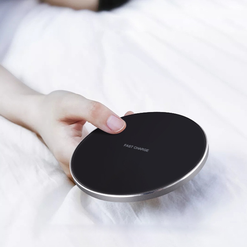 Qi Wireless Fast Charger บางเฉียบ โลหะ Pad 10W Wireless Fast Charger ...