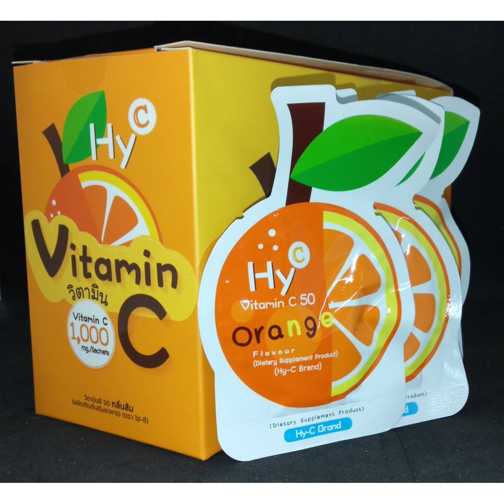 HY-C VITAMIN C 50 MG วิตามินซีรสส้ม 1 กล่อง 36 ซอง (18978x36) | Shopee ...