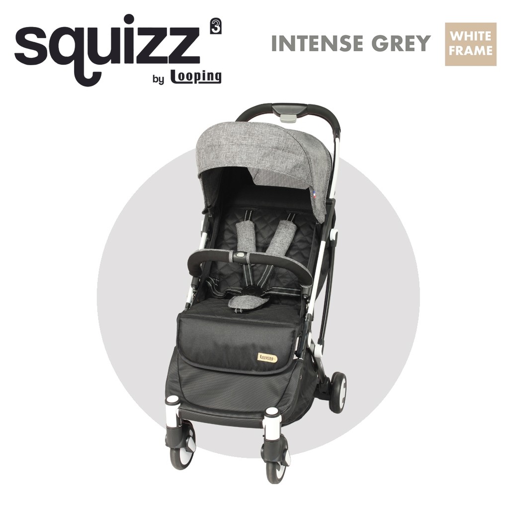 รถเข็นเด็ก Looping รุ่น Squizz 3 สี Intense Grey โครงสีขาว | Shopee ...