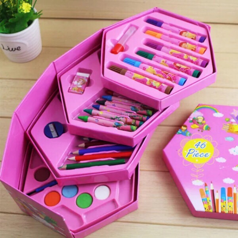 46pcs watercolor pencil combination painting suit pen child color pen ...