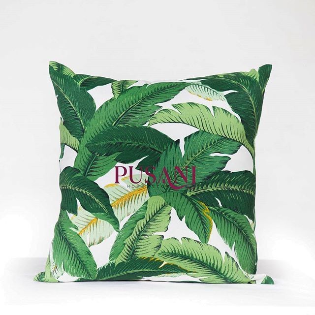 PUSANI - หมอนอิง ลายใบไม้ เขียว รุ่น Vanada ผ้า Semi Outdoor - buaubabi ...