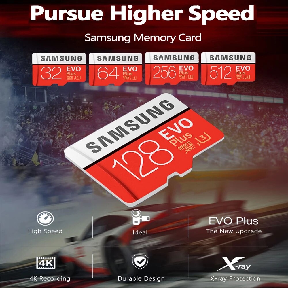 ขายดี แฟลชการ์ดหน่วยความจํา SAMSUNG EVO Plus Micro SD TF Card 64GB 128GB 256GB 512GB 32GB Class ...