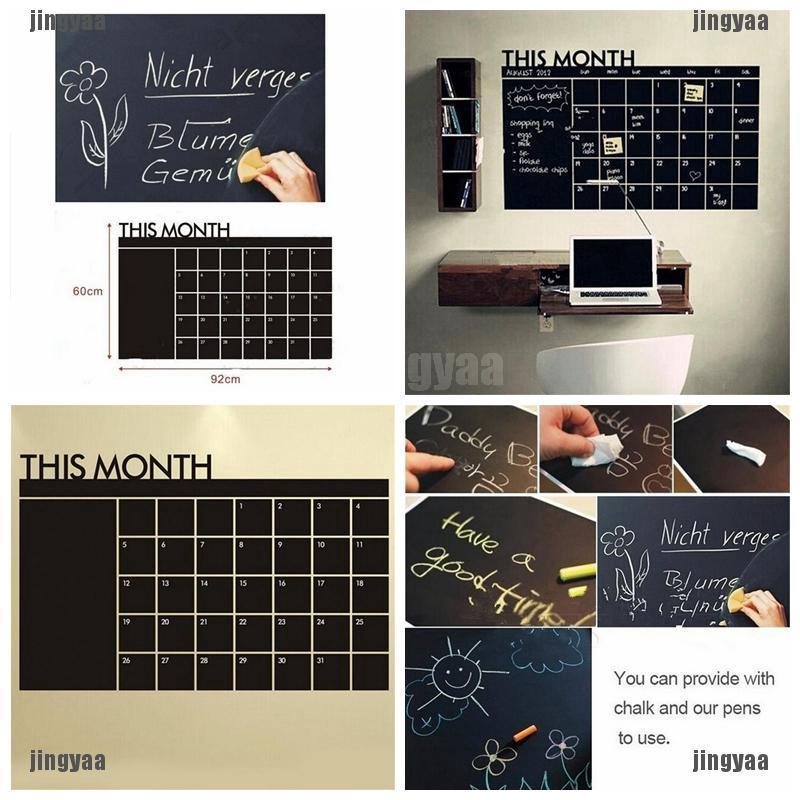 YS Monthly Calendar Chalk Board Blackboard Vinyl Wall Sticker Home ...
