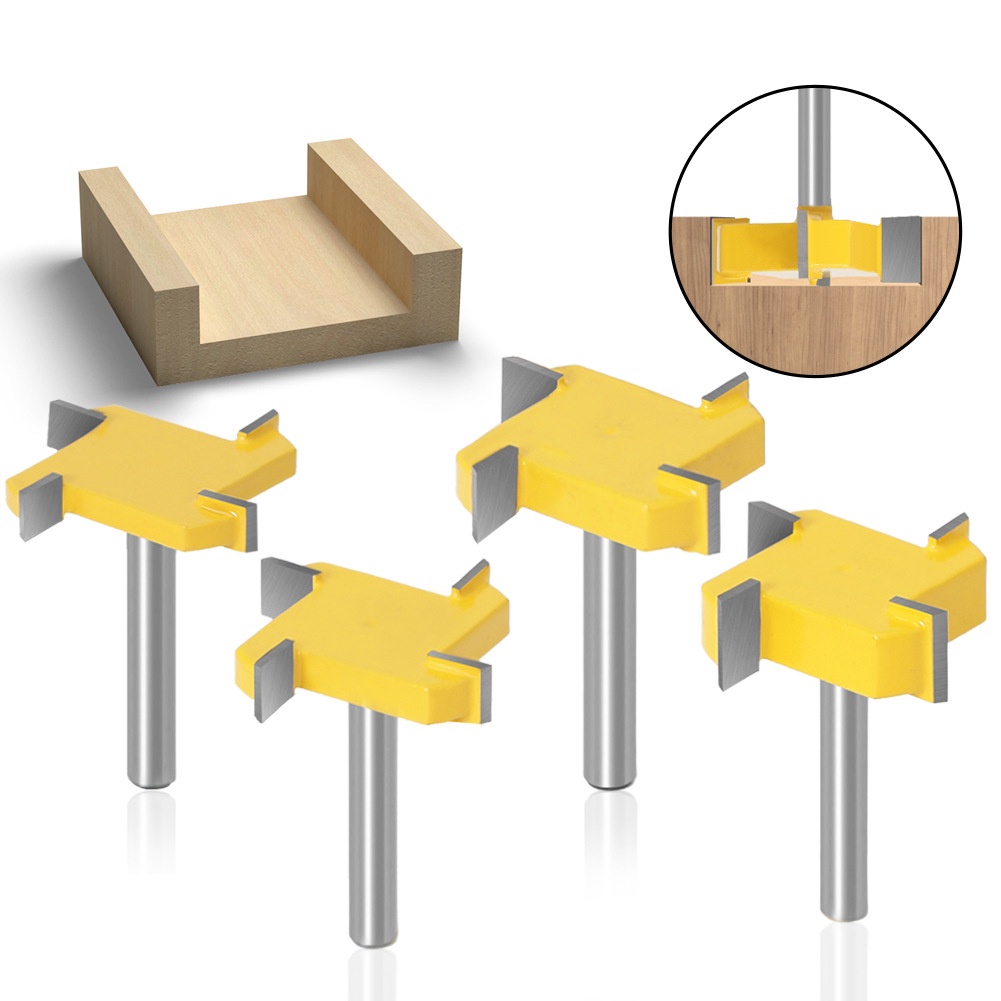 1/4" Shank Spoilboard Surfacing Router Bit, 4 Wings Slab Flattening ...