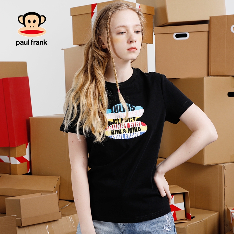 Paul Frank Big Mouth Monkey 2020 เสื้อยืดลําลองสําหรับผู้ชายแขนสั้นคอ ...