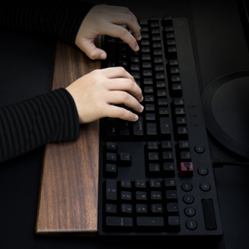 Mechanical Keyboard Wrist Support 87 Keys Walnut Computer Palm Pad ...