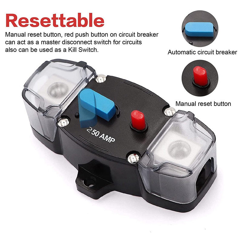 12V Car Audio And Video 250A Amperage Fuses X AUTOHAUX 1 Set 50A Car ...