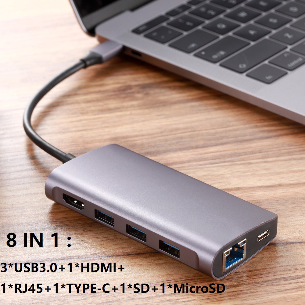 8 In 1 อะแดปเตอร์ Macbook Air 13 Adapter Hdmi Rj 45 เครือข่าย ...