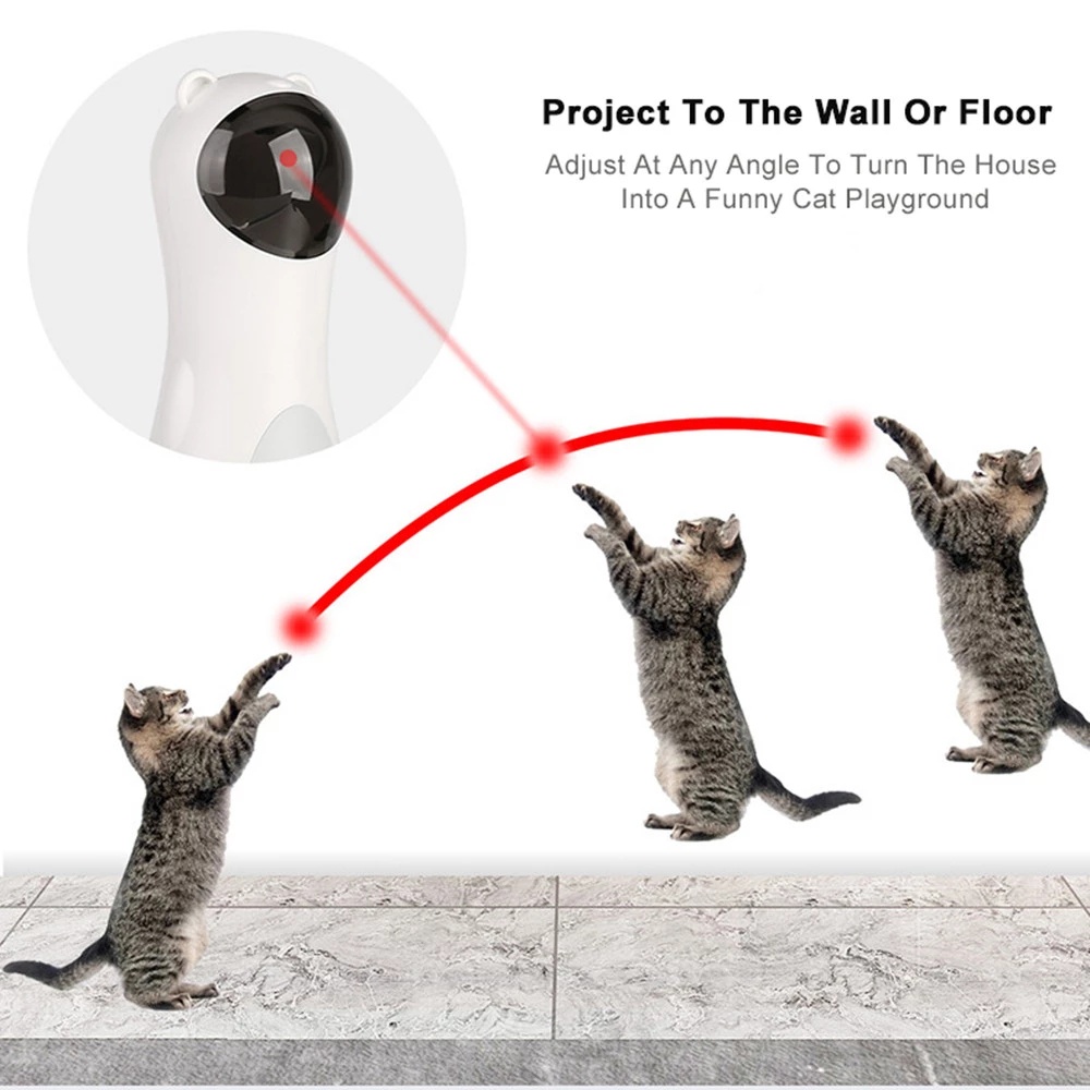 Automatic Cat Toys Pet Laser Machine Interactive Smart Teaser Moving ...