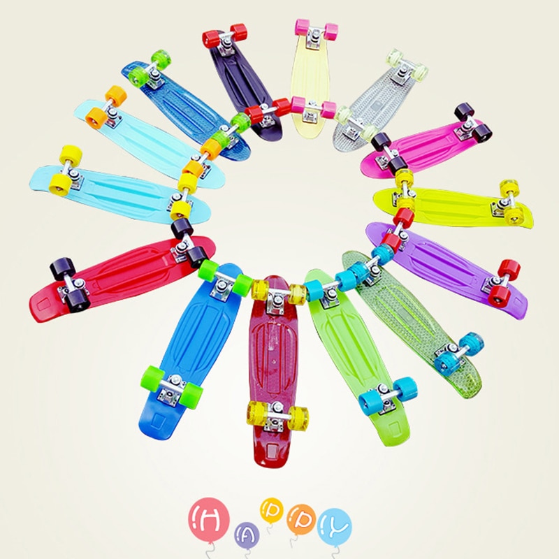 Flash Wheel Mini Cruiser Skateboard Kids Children Fish Board Retro ...