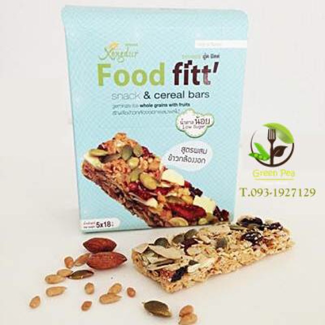 Xongdur Food Fitt ธัญพืชผสมผลไม้รวม ชนิดแท่ง ( Low sugar ) กล่อง 5 แท่ง ...