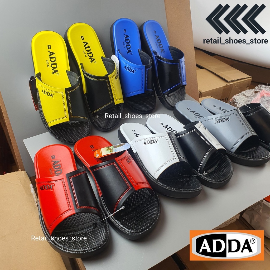ADDA รุ่น7Qหนังนุ่ม รองเท้าแตะผู้ชาย แบบสวมอย่างดี เบาสบายทุกการสวมใส่ ...