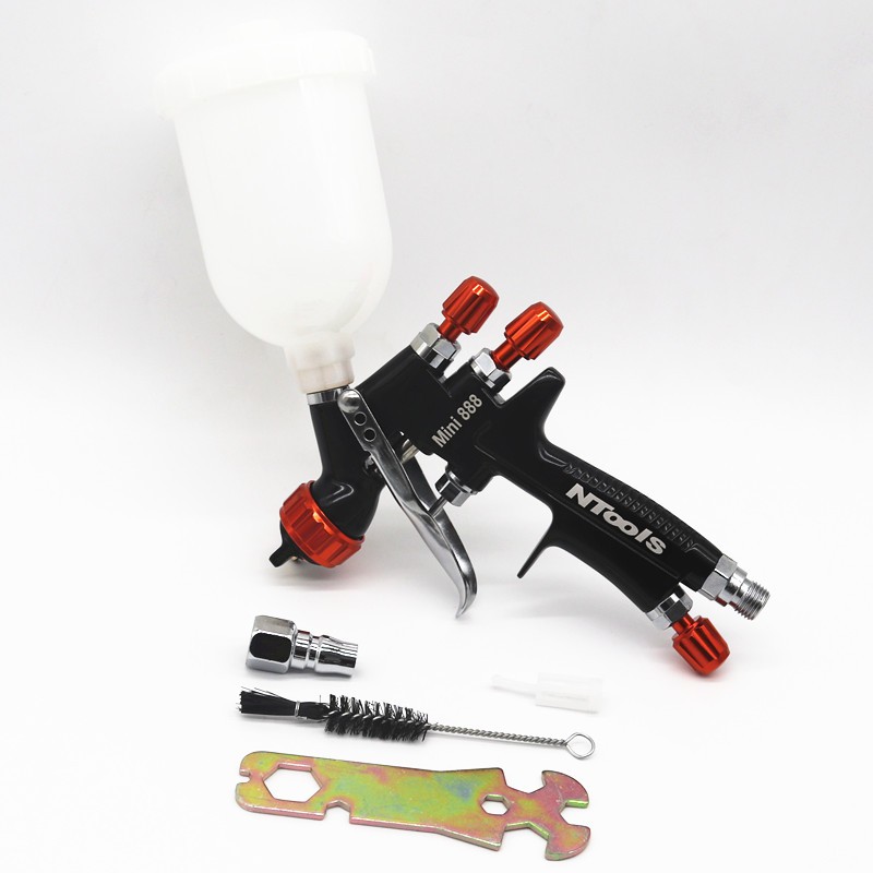 Spray Gun With 400CC PPS Tank Air Spray Gun With Paint Mixing Cup And ...