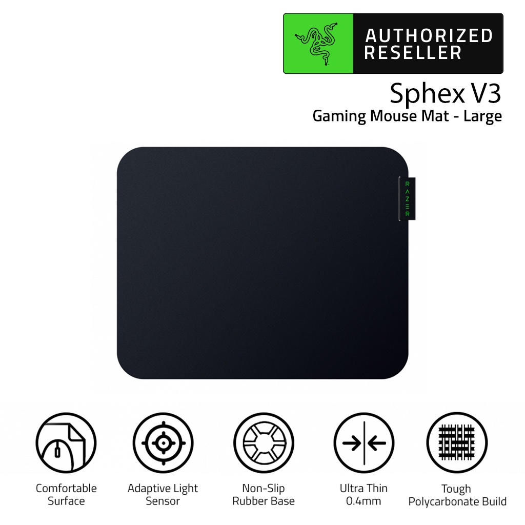 Razer Sphex V3 Hard Gaming Mouse Mat Ultra-Thin Form Factor Tough ...