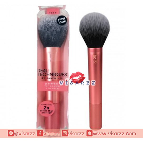 Real Techniques Powder for Powder + Bronzer Brush #201 แปรงลงแป้งฝุ่น ...