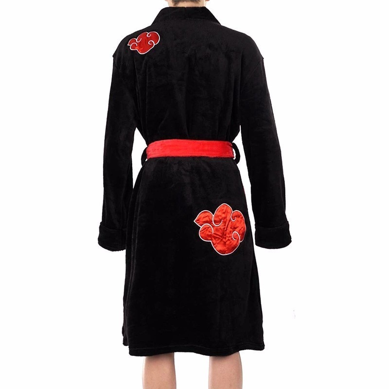 Anime Naruto Cosplay Bathrobe Akatsuki Uchiha Itachi Flannel Pajamas ...